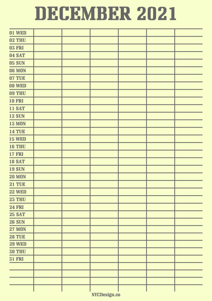 2021 Monthly Calendars, Planners, Printable Free, Yellow – Planners for ...