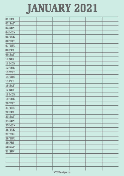 2021 Monthly Calendars, Planners, Printable Free, Grey – Planners for ...