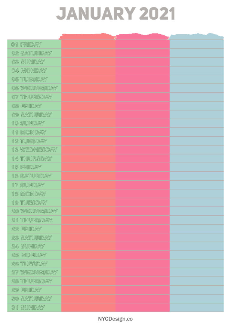 2021 Monthly Calendars, Planners, Printable Free – Planners for Family ...