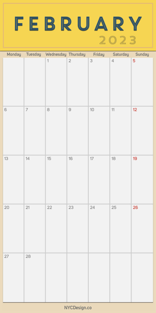 2023 February – Monthly Calendar, Planner, Printable Free – Monday ...